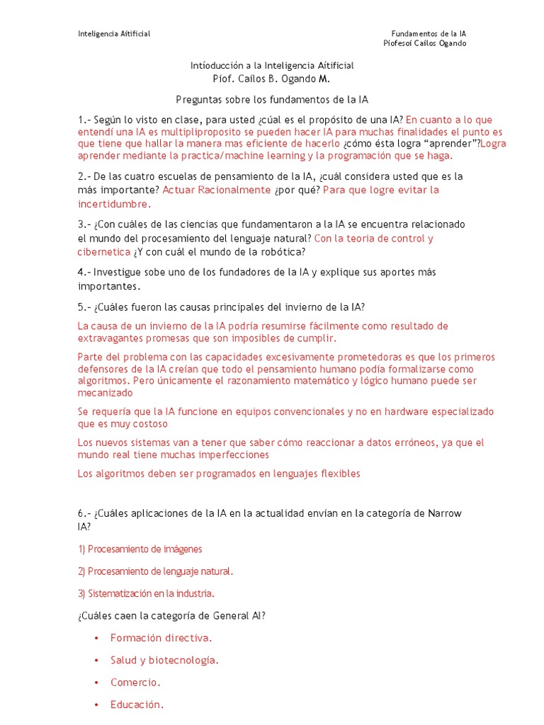 Preguntas de Análisis Sobre La IAh | PDF | Inteligencia artificial | Inteligencia (IA) y semántica