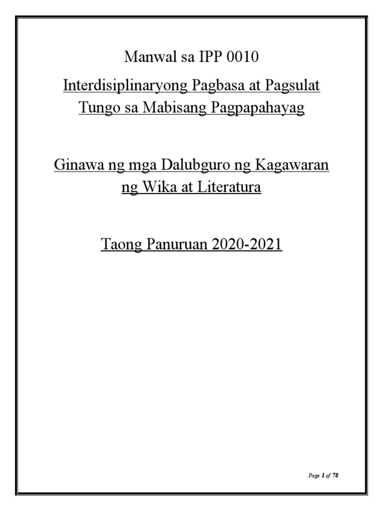 Ipp 010 Manual Consolidated | PDF