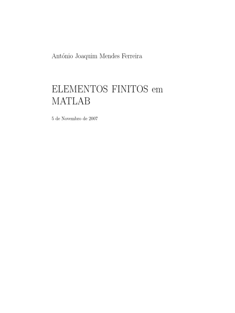 FEM in Matlab | PDF | Matemática | Método dos elementos finitos