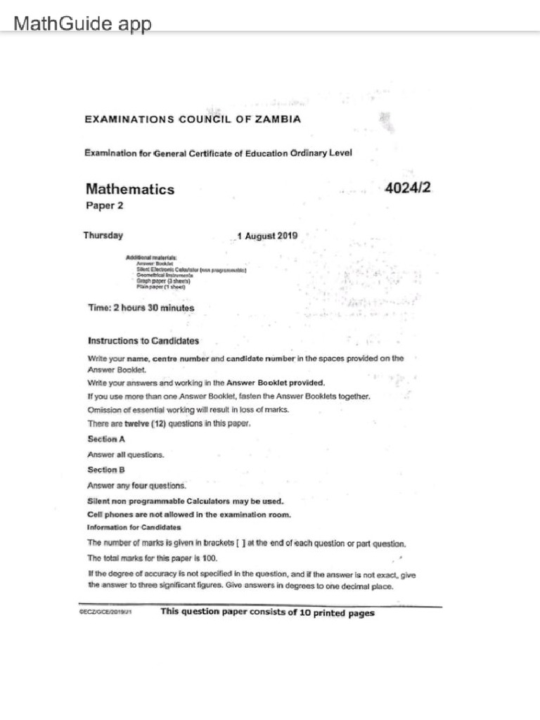 2019 Paper 2 Gce | Download Free PDF | Matrix (Mathematics) | Linear ... 2019 Paper 2 Gce | Download Free PDF | Matrix (Mathematics) | Linear ...