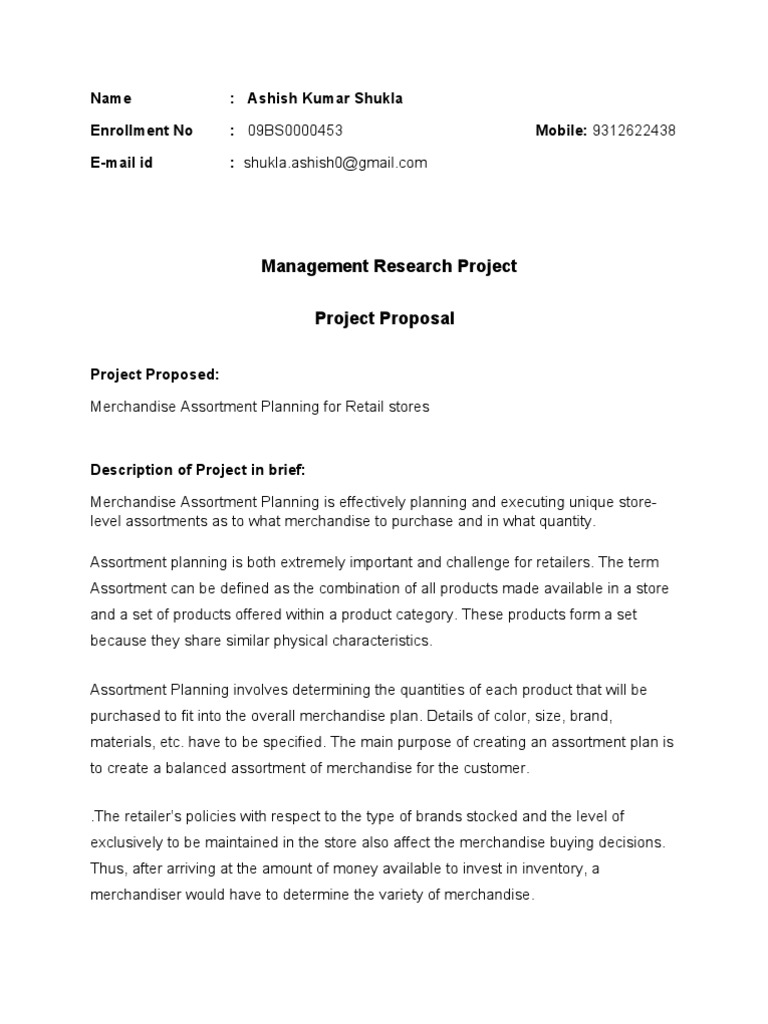 Project Propo | Retail | Product (Business)