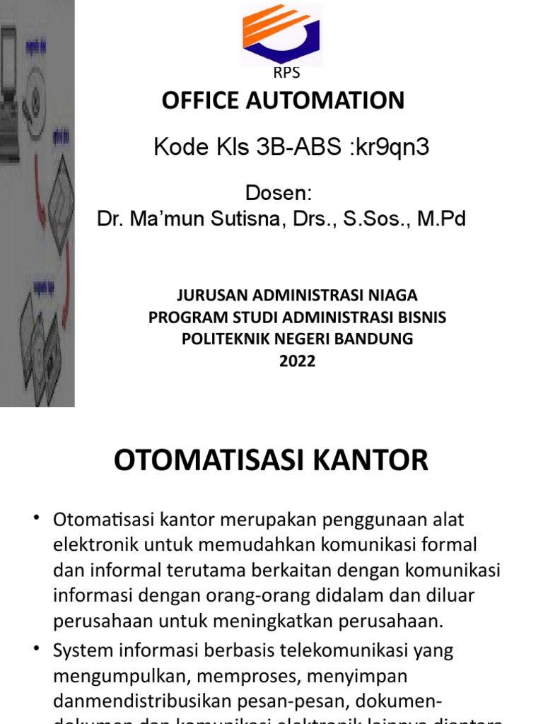 RPS Office Outomation KLS 3B Abs Tahun 2022 | PDF | Karier & Perkembangan | Komputer