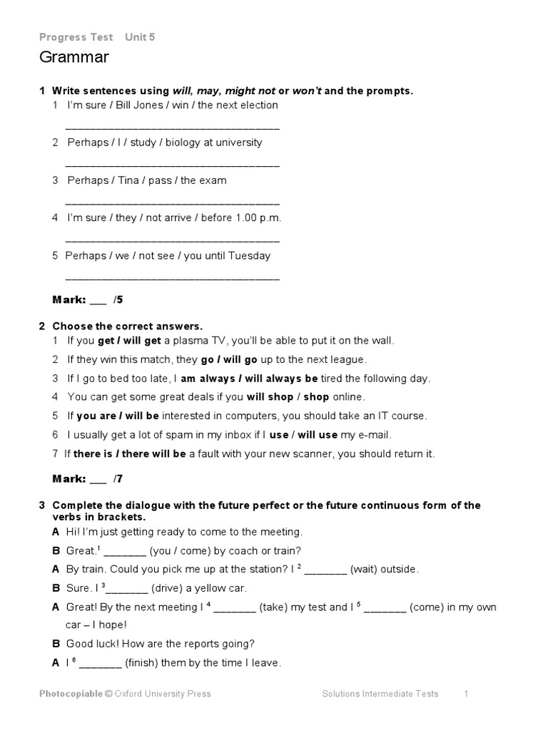 Sol Int Progresstest 5 | PDF | Language Arts & Discipline