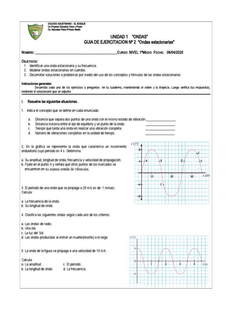 Fisica Guiaondasestacionarias 1m | PDF | Olas | Frecuencia