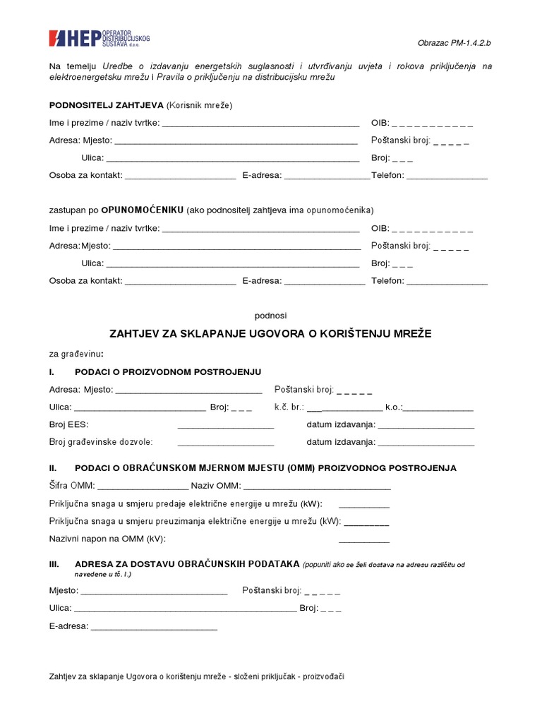 PM-1.4.2.b Zahtjev Za Sklapanje Ugovora o Koristenju Mreze-Slozeni ...