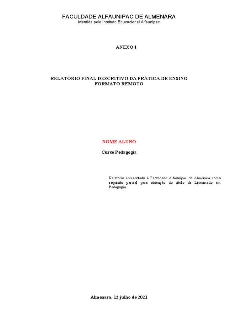 002 - Relatório Final (Anexo I) | PDF