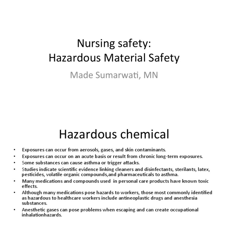 003 NS Hazardous Material Safety | PDF | Wellness | Science & Mathematics