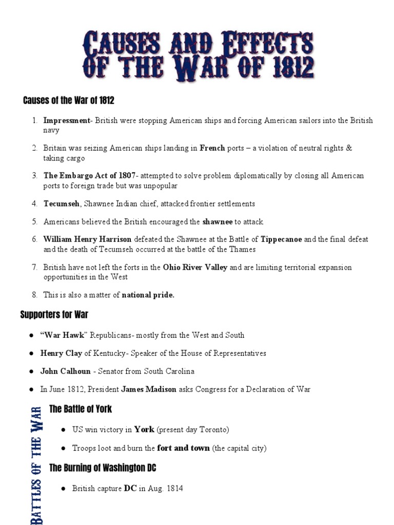 05 - War - of - 1812 - Notes - Page | PDF | War Of 1812 | James Madison