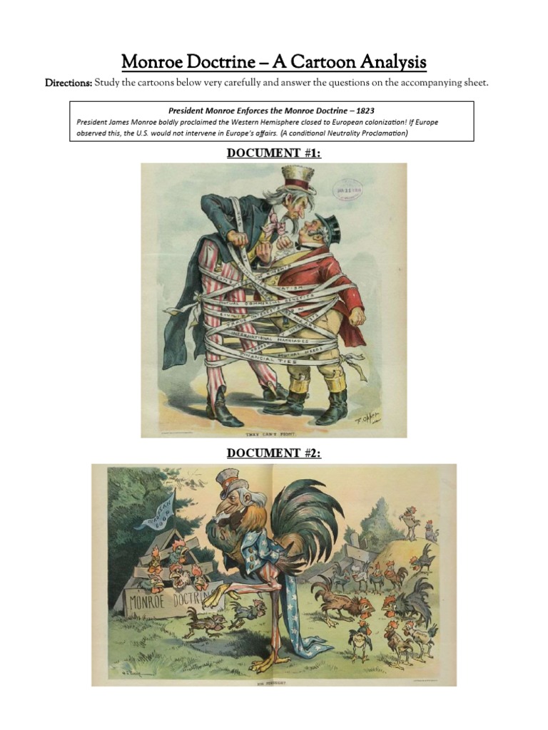 Monroe Doctrine Cartoon Analysis Guide | PDF | History