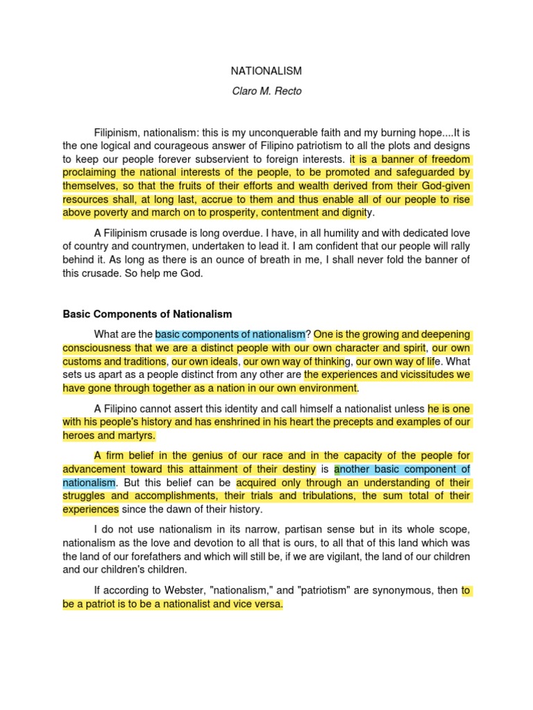 Filipino Nationalism Defined | PDF | Nationalism | Imperialism