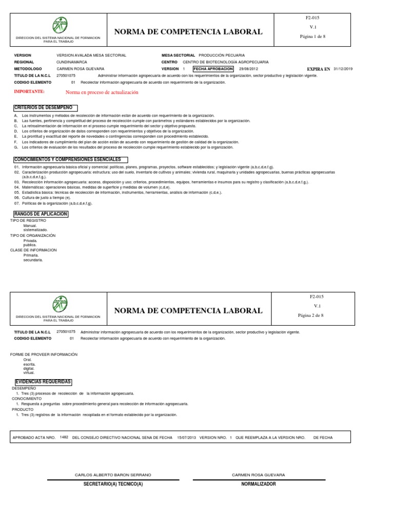 Norma de Competencia Laboral | PDF | Software | Información
