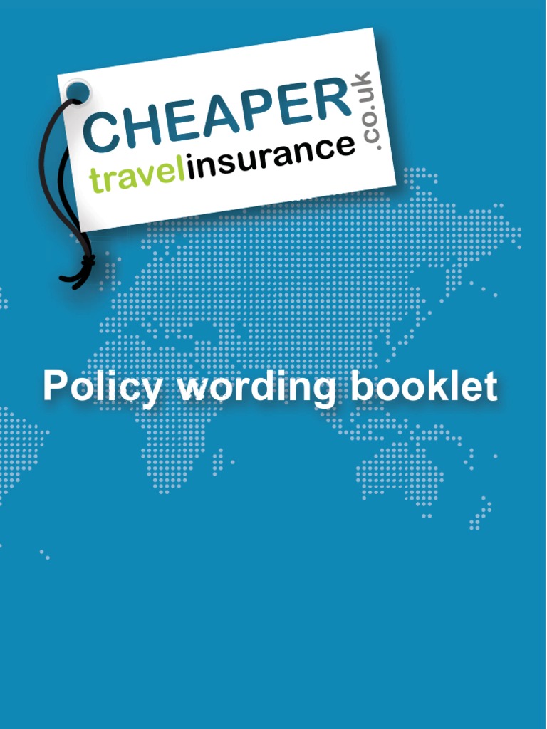 Policy Wording Booklet: Travel | PDF | Insurance | Theft
