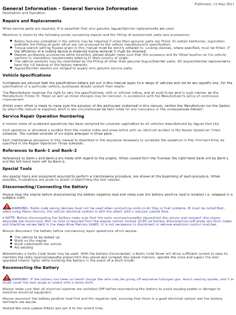 General Information - 01-09 X-Type | PDF