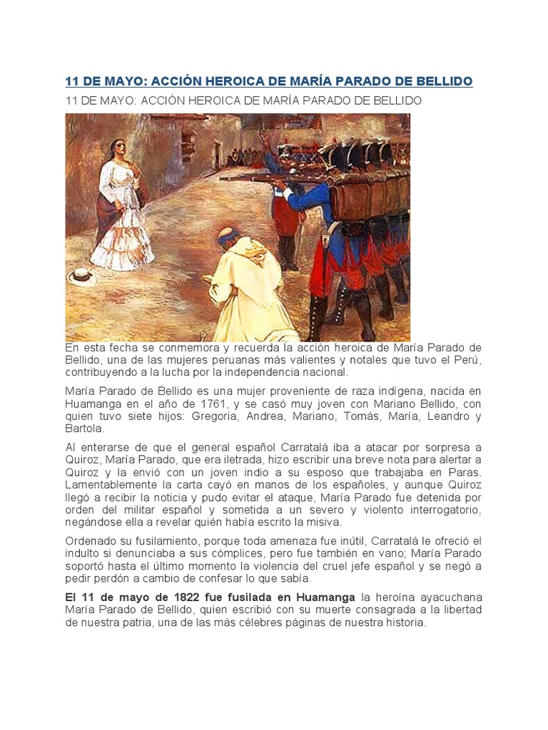 Acto Heroico de Maria Parado de Bellido | PDF