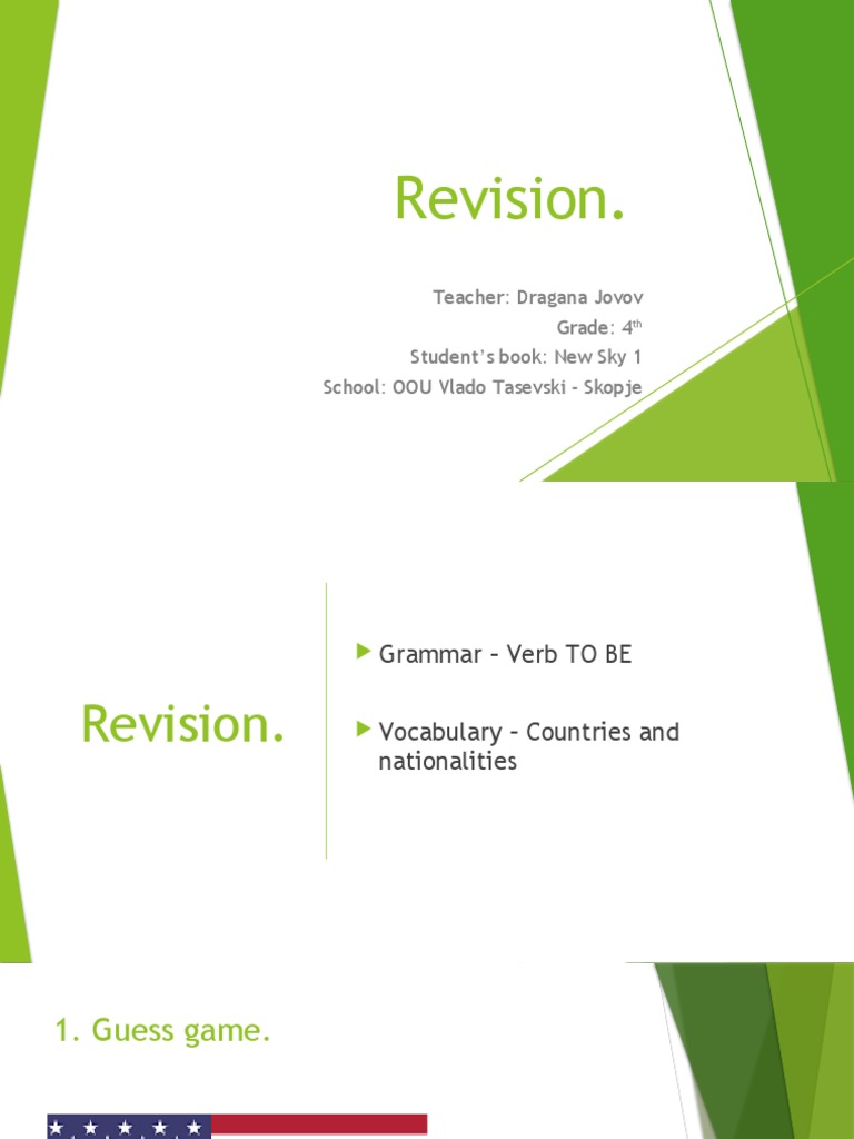 4th Grade Revision To Be Countries and Nationalities | PDF ...