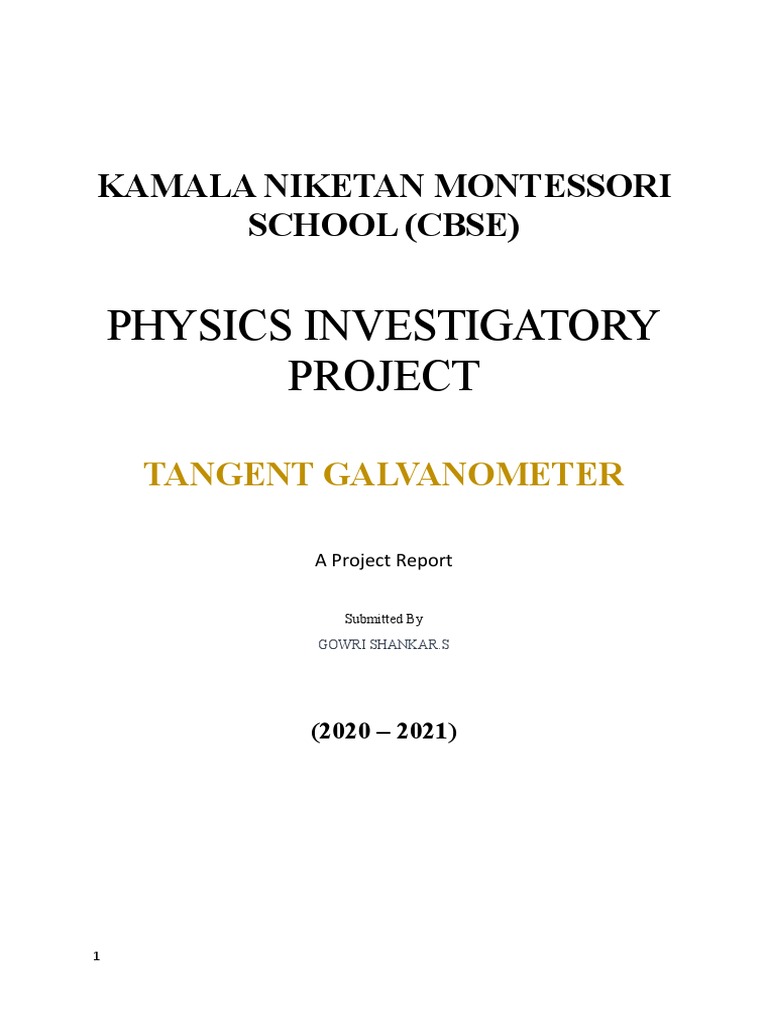 Phy Investigatory Project Tangent Galvan | PDF | Electrical Engineering ...