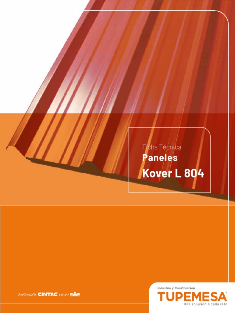 Ficha Técnica Kover L 804 - Tupemesa | PDF | Aislamiento térmico | Acero