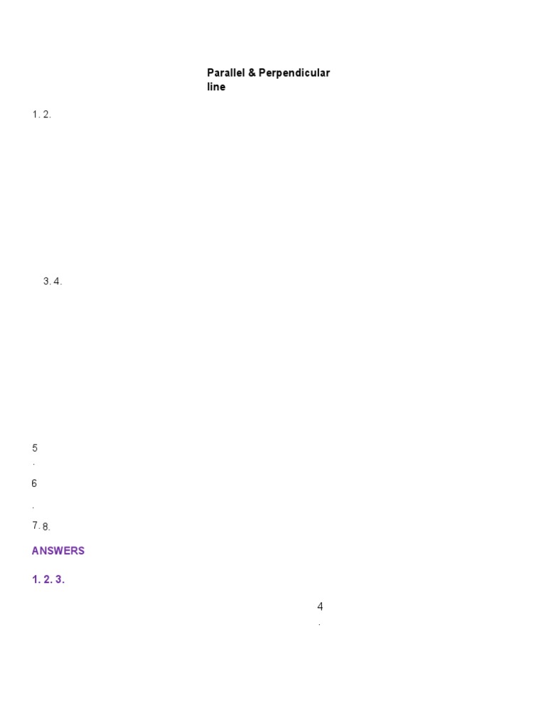 Parallel and Perpendicular Line | PDF