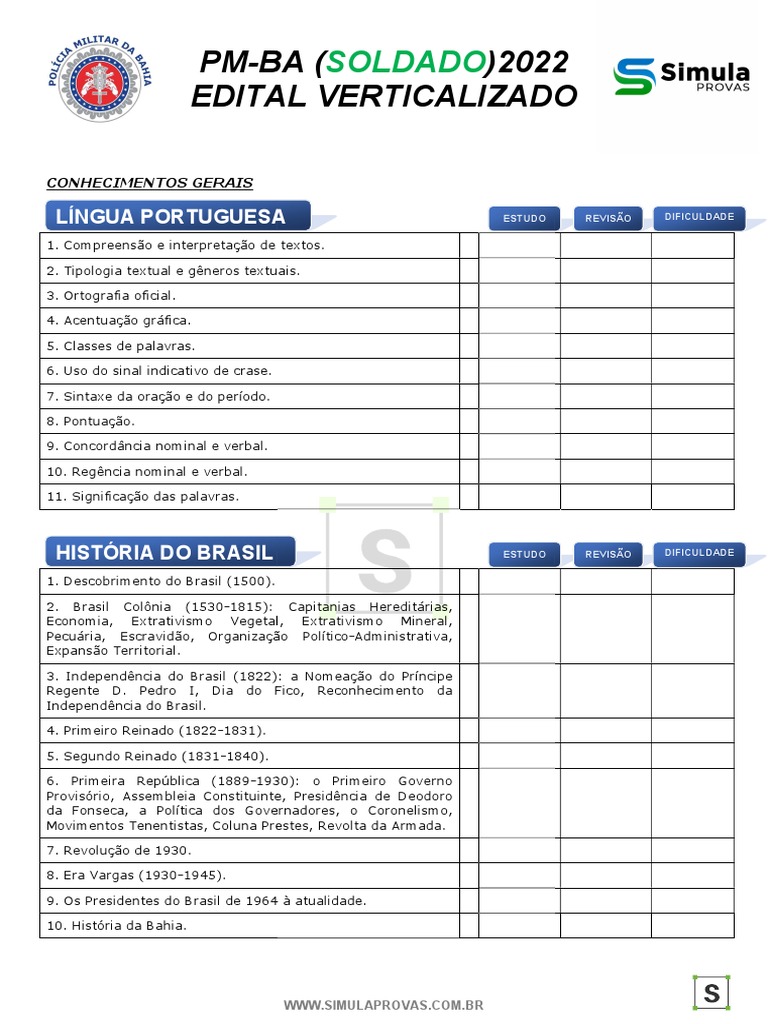 PM-BA Soldado 2022 Edital Verticalizado | PDF | Geometria | Brasil