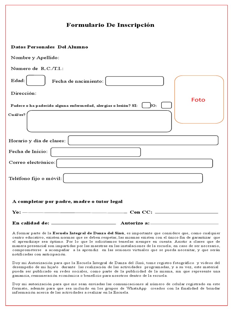 Formato de Incripcion Por Editar | PDF | Comportamiento