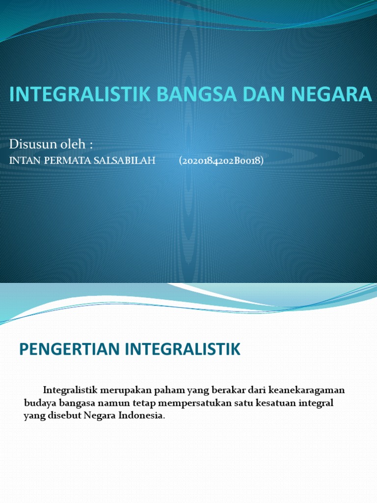 Integralistik Bangsa Dan Negara 1 | PDF | Politik