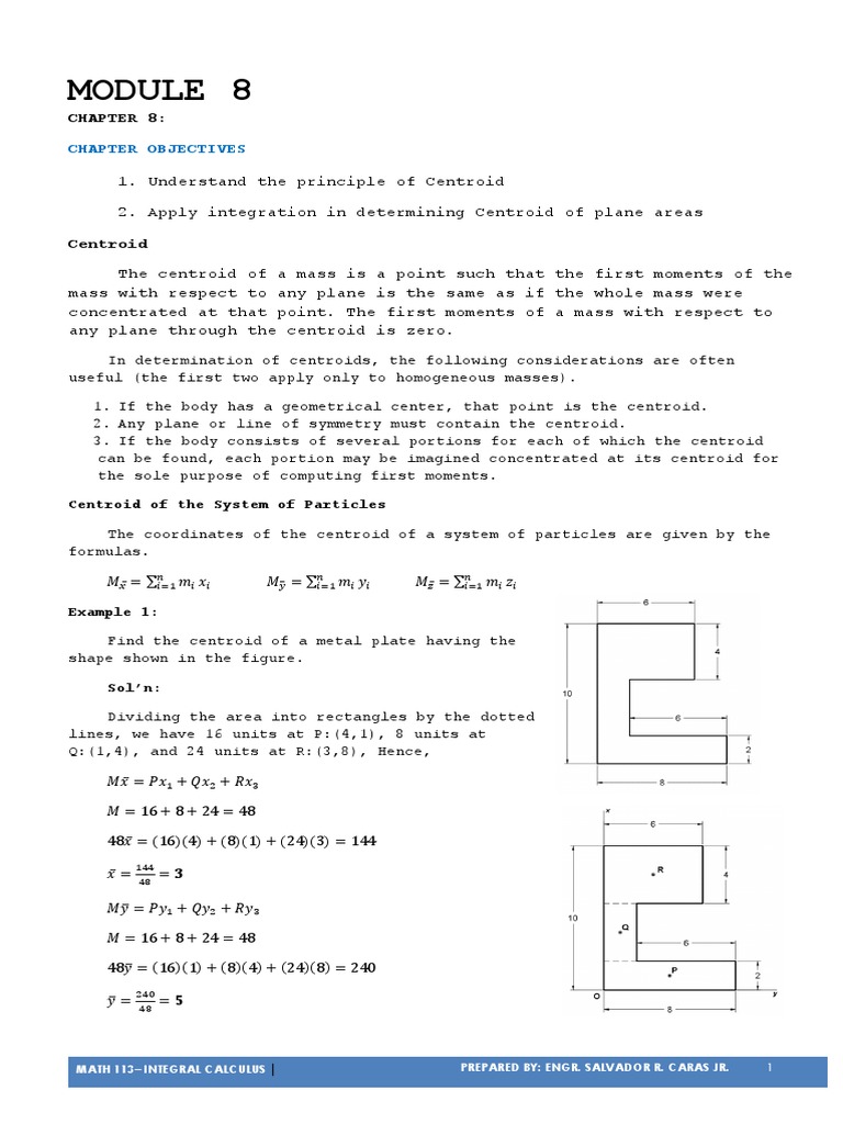 Determining Centroid Locations Through Integration | PDF | Geometry | Mathematics