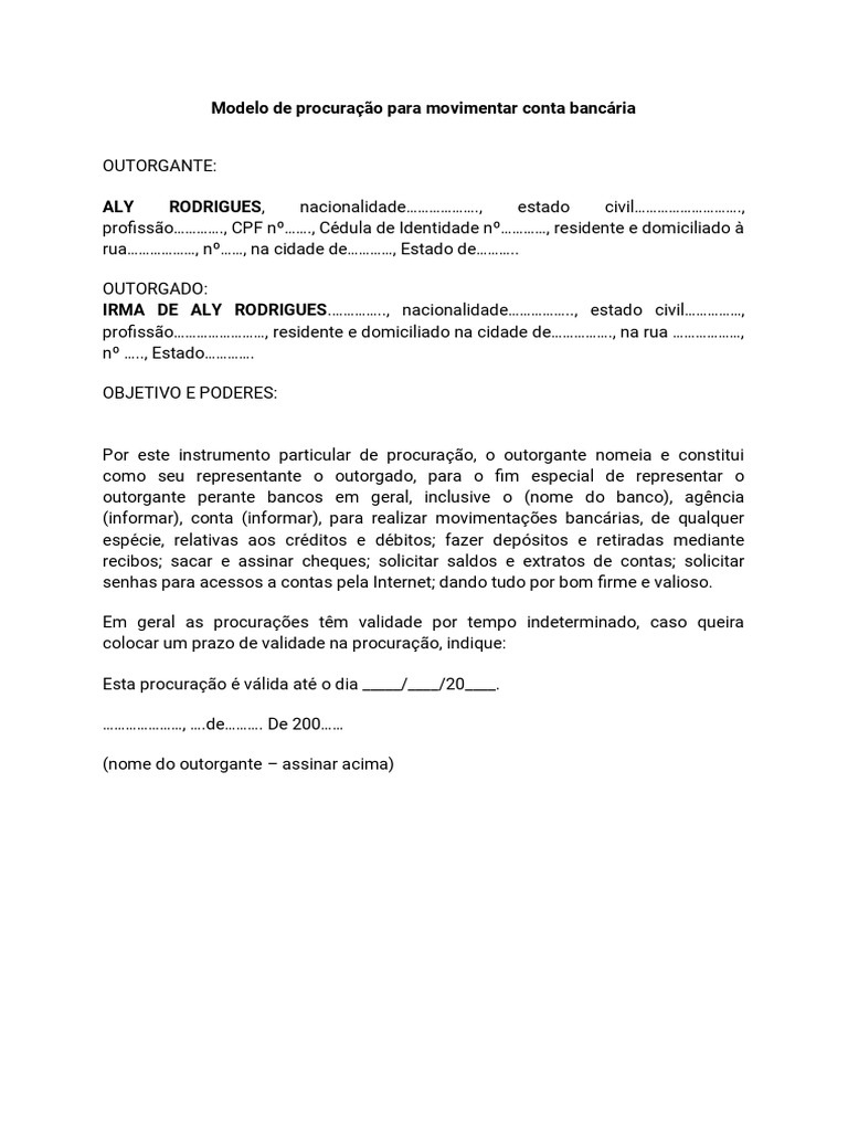 Modelo de Procuração Bancária | PDF
