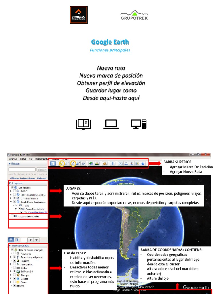 Funciones Basicas - Google Earth | PDF | Ventana (informática) | Software
