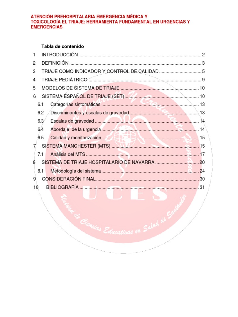 El Triaje - Herramienta Fundamental en Urgencias y Emergencias. | PDF ...