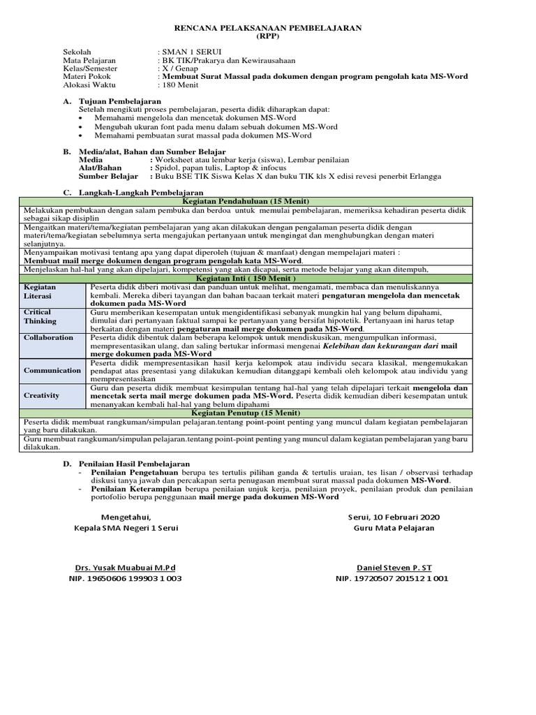 Membuat Mail Merge Atau Surat Massal | PDF