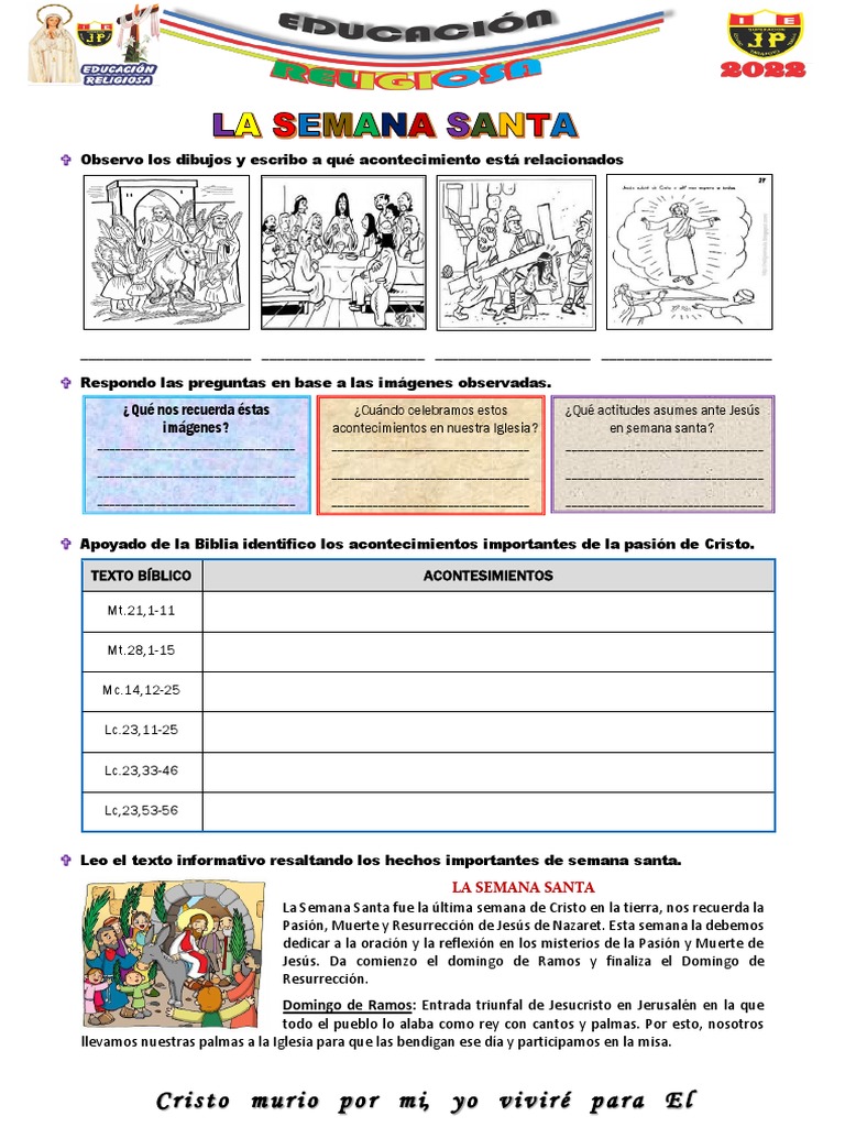 Actitudes y Acontecimientos en Semana Santa | PDF | Jesús | Pascua de ...