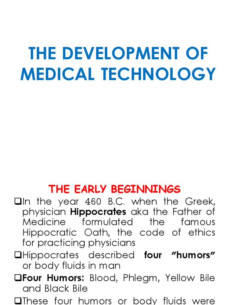 History of Medical Technology Development | PDF | Pathology | Medicine