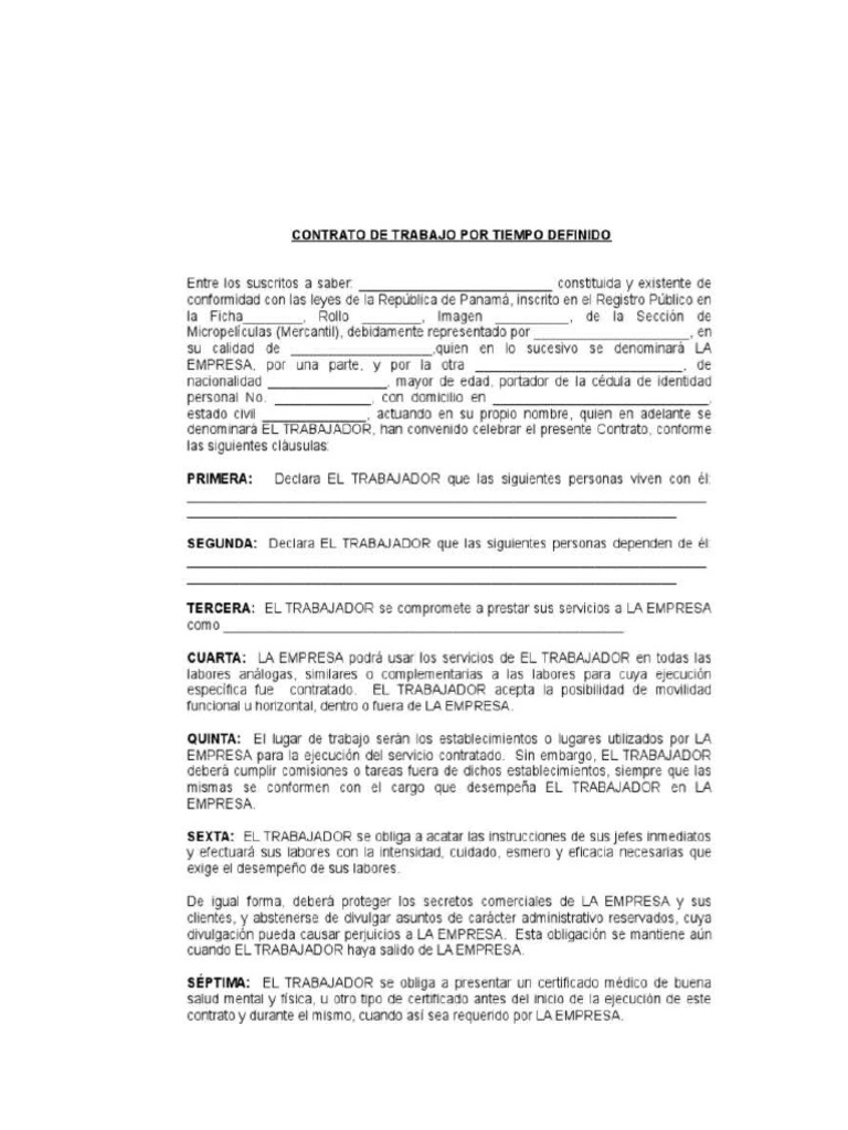 Modelo De Contrato Definido Plantilla Y Consejos Para Su Elaboraci ...