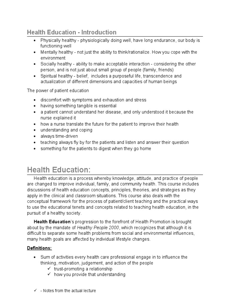 Health Education | PDF | Health Education | Teaching Method