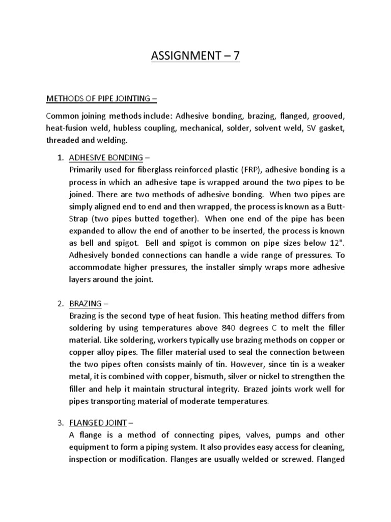 Methods of Pipe Joining | PDF | Pipe (Fluid Conveyance) | Soldering