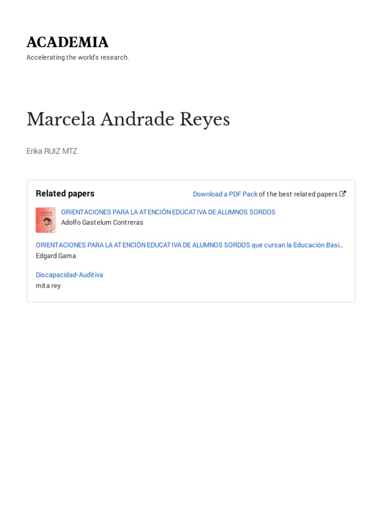 Lectura y Discapacidad Auditiva Guia para Trabajar Con Ninos-With-Cover ...