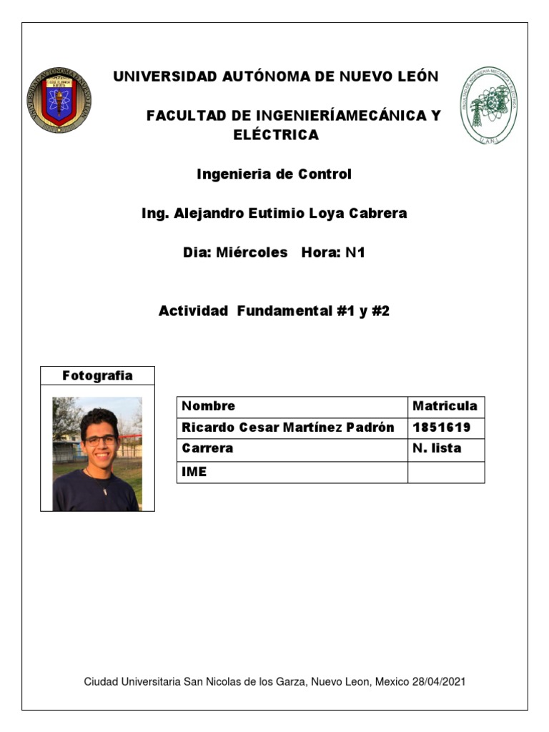 Act 1 y 2 1851619 Ing de Control | PDF