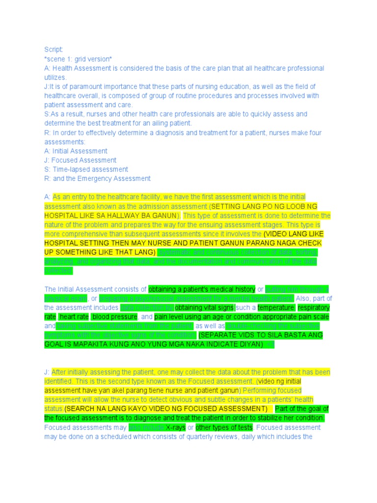 Health Assessment | PDF | Health Care | Physical Examination