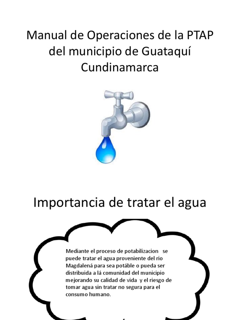 Manual de Operaciones de La PTAP Del Municipio de Guataquí Cundinamarca ...