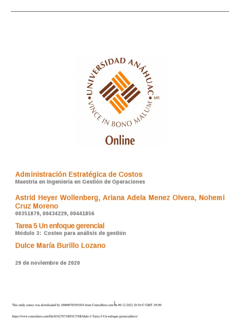 M Dulo 3 Tarea 5 Un Enfoque Gerencial | Descargar gratis PDF | Business | Mercado (economía)