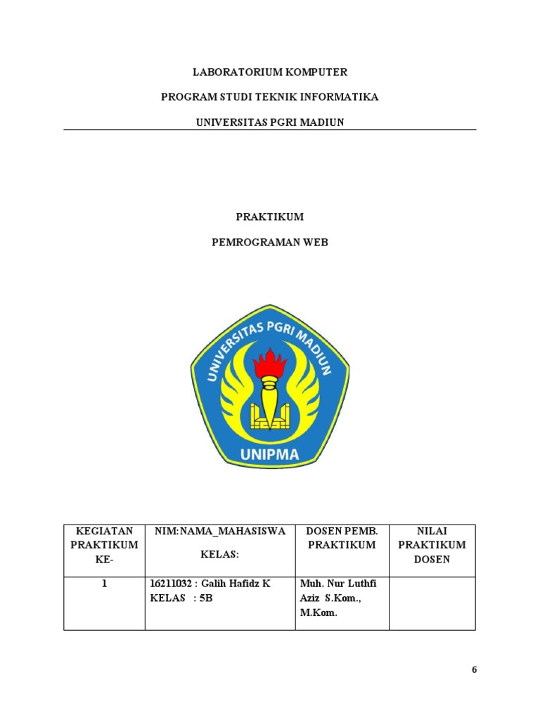Praktikum Pemrograman Web PGRI Madiun | PDF