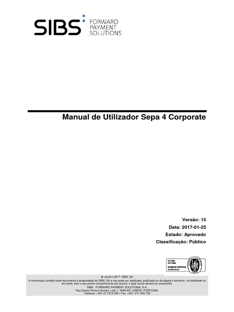 Manual Do Utilizador Sepa 4 Corporate Guia Completo Para Gestão De Pagamentos Sepa Através Da 