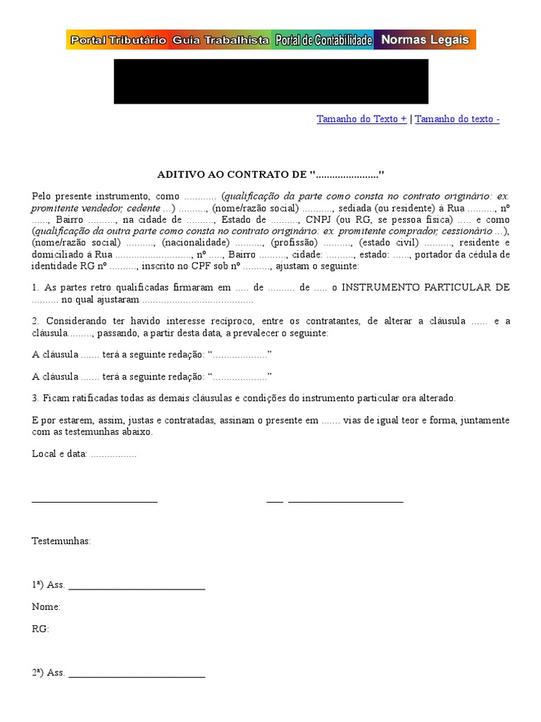 Modelo Aditivo de Contrato | PDF