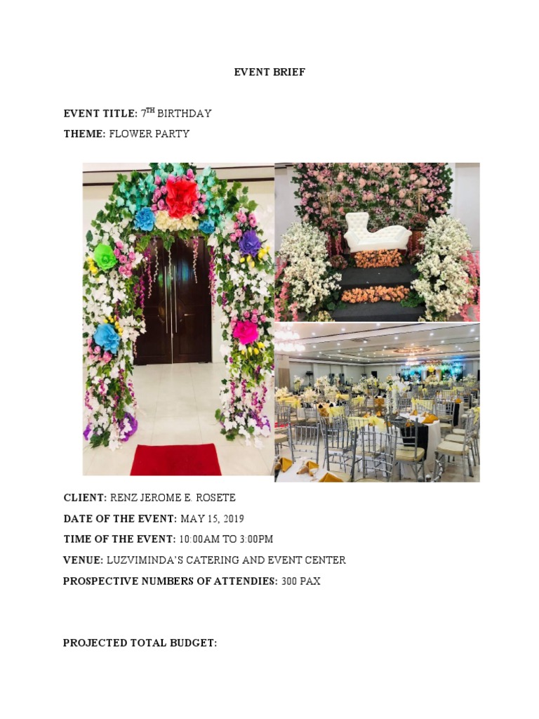 Planning a Flower Party: An Event Brief for a 7th Birthday Celebration ...