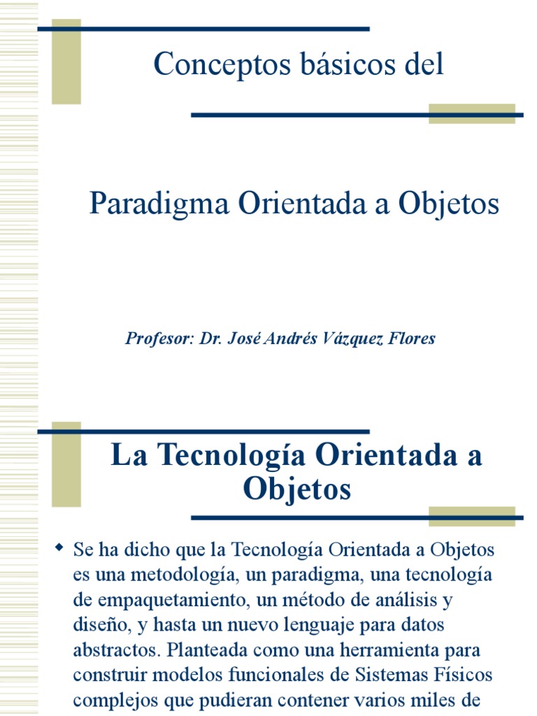 Unidad 1 Paradigma Orientado Objetos | PDF | Objeto (informática) | Programación orientada a objetos