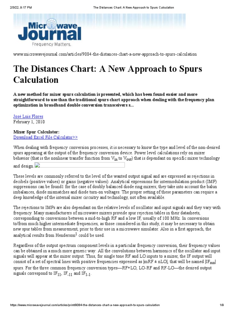 The Distances Chart - A New Approach To Spurs Calculation | PDF ...