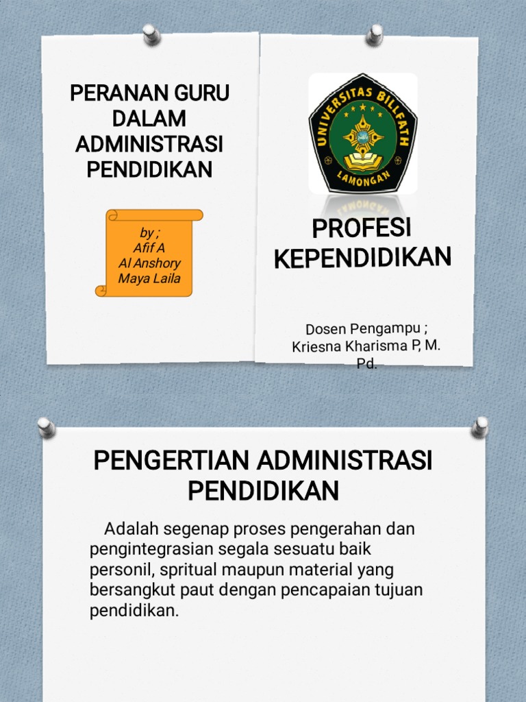 K3 - Peranan Guru Dalam Administrasi Pendidikan | PDF