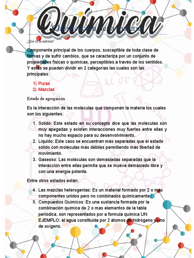 Clasificación de La Materia | PDF | Gases | Química