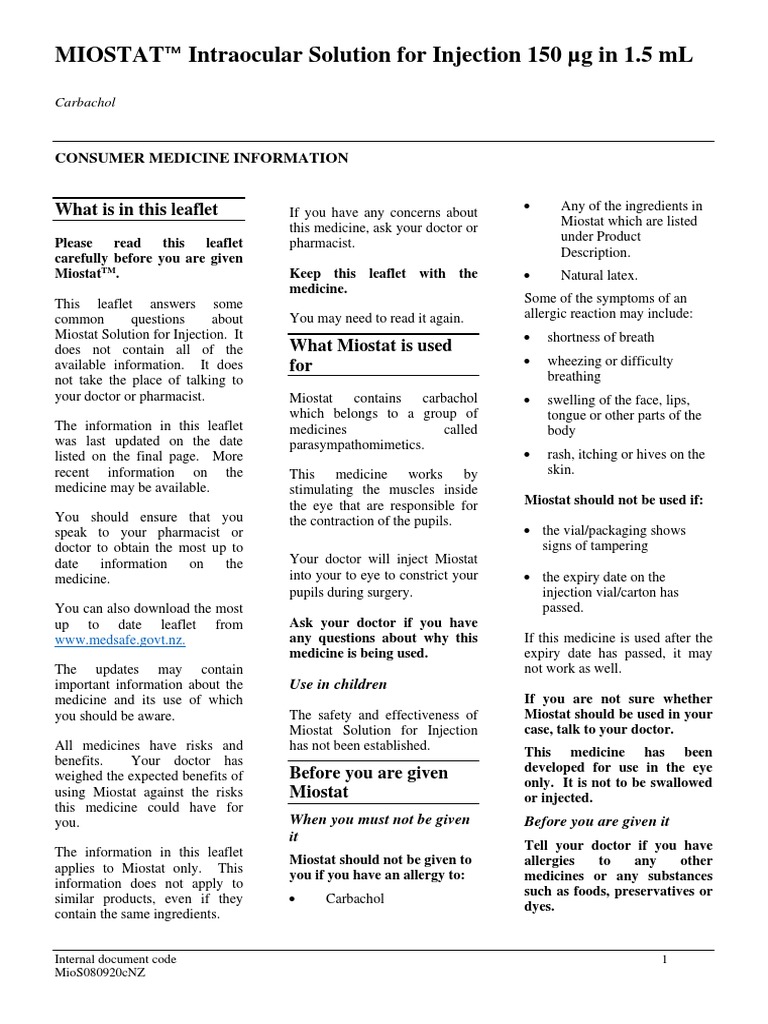 Miostat | Download Free PDF | Sodium Chloride | Physician