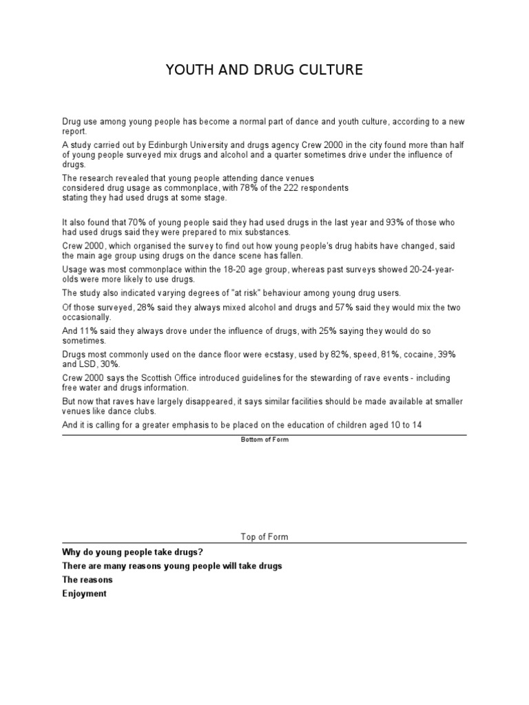Youth and Drug Culture | Download Free PDF | Substance Abuse ...